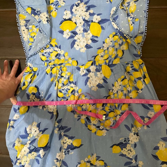 Ann Taylor | Dresses | Nwt Ann Taylor Blue Yellow Lemon Swiss Dot ...